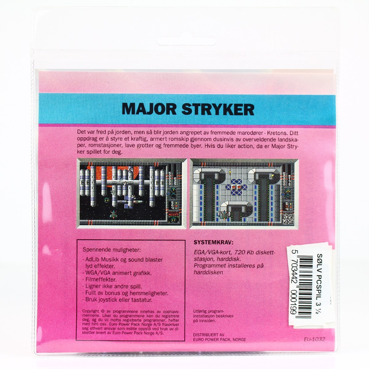 Major Stryker (PC/DOS, 3.5″ Floppy Disk, Euro Power Pack)