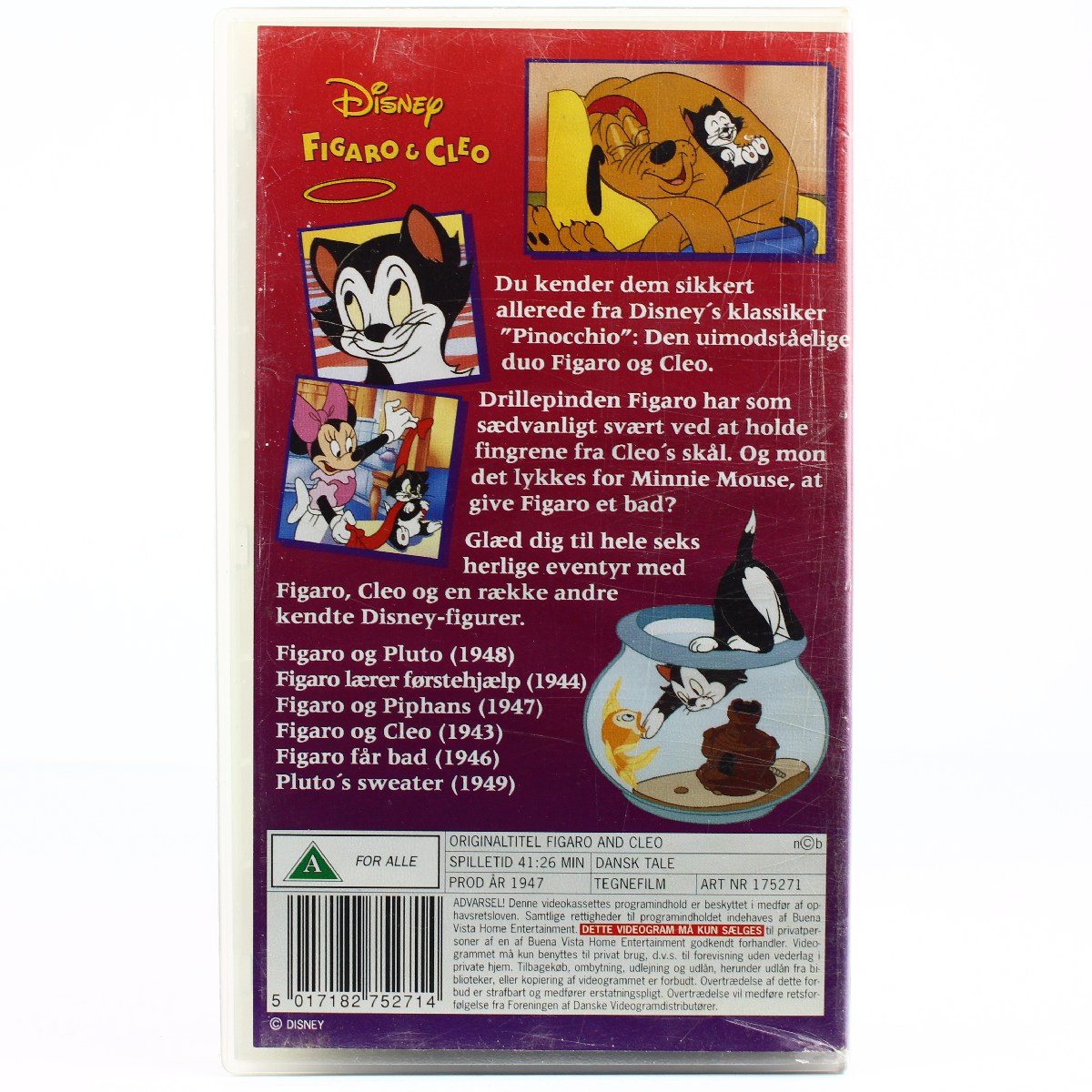Figaro & Cleo - Disney (VHS) - WTS Retro - Køb filmen her