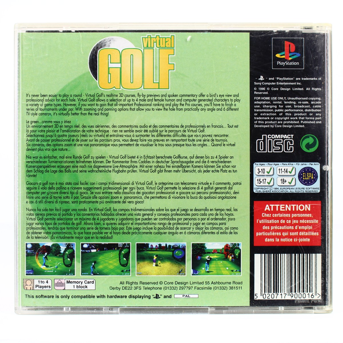 Virtual Golf (PS1) - WTS Retro - Køb spillet her