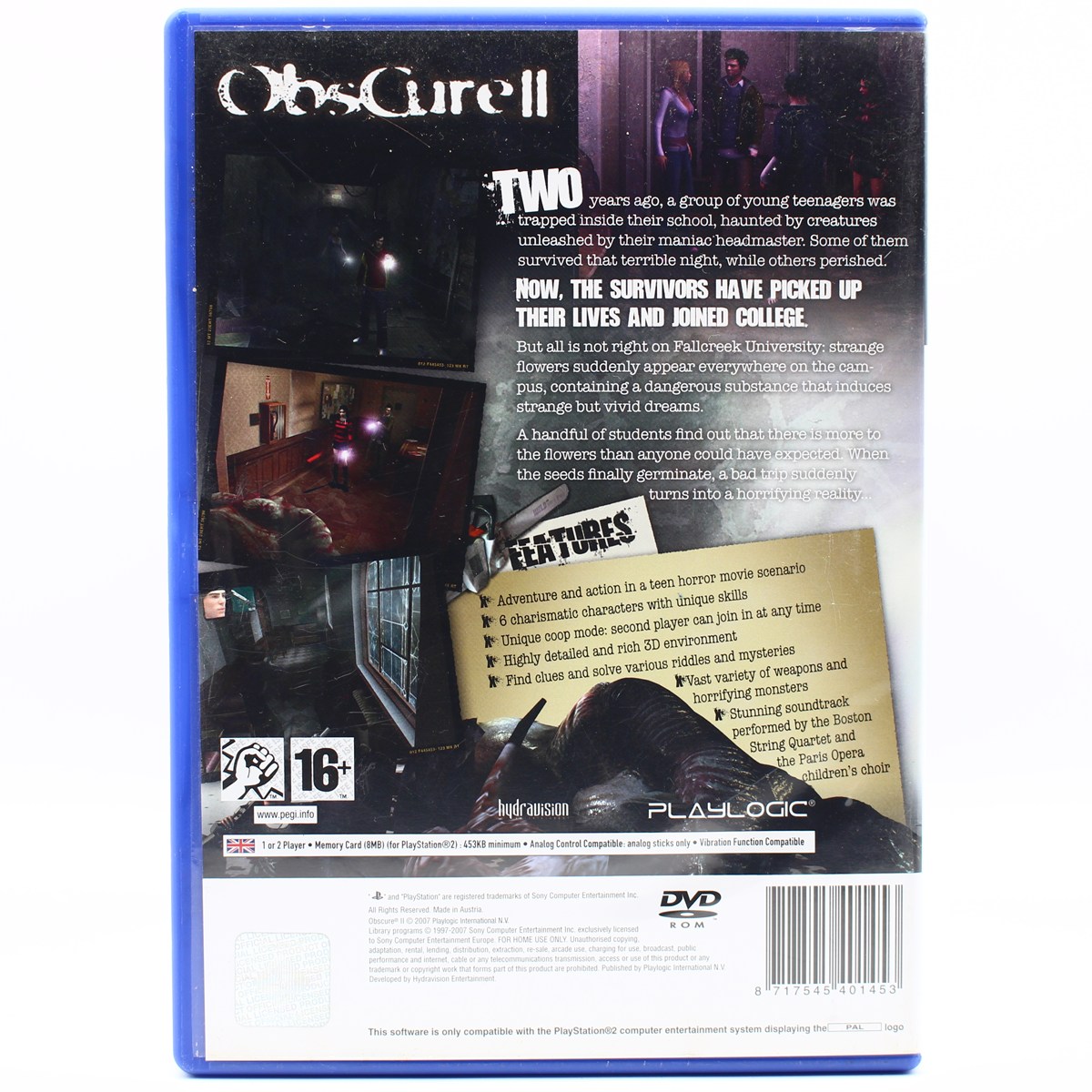 Obscure II (PS2) - WTS Retro - Køb spillet her