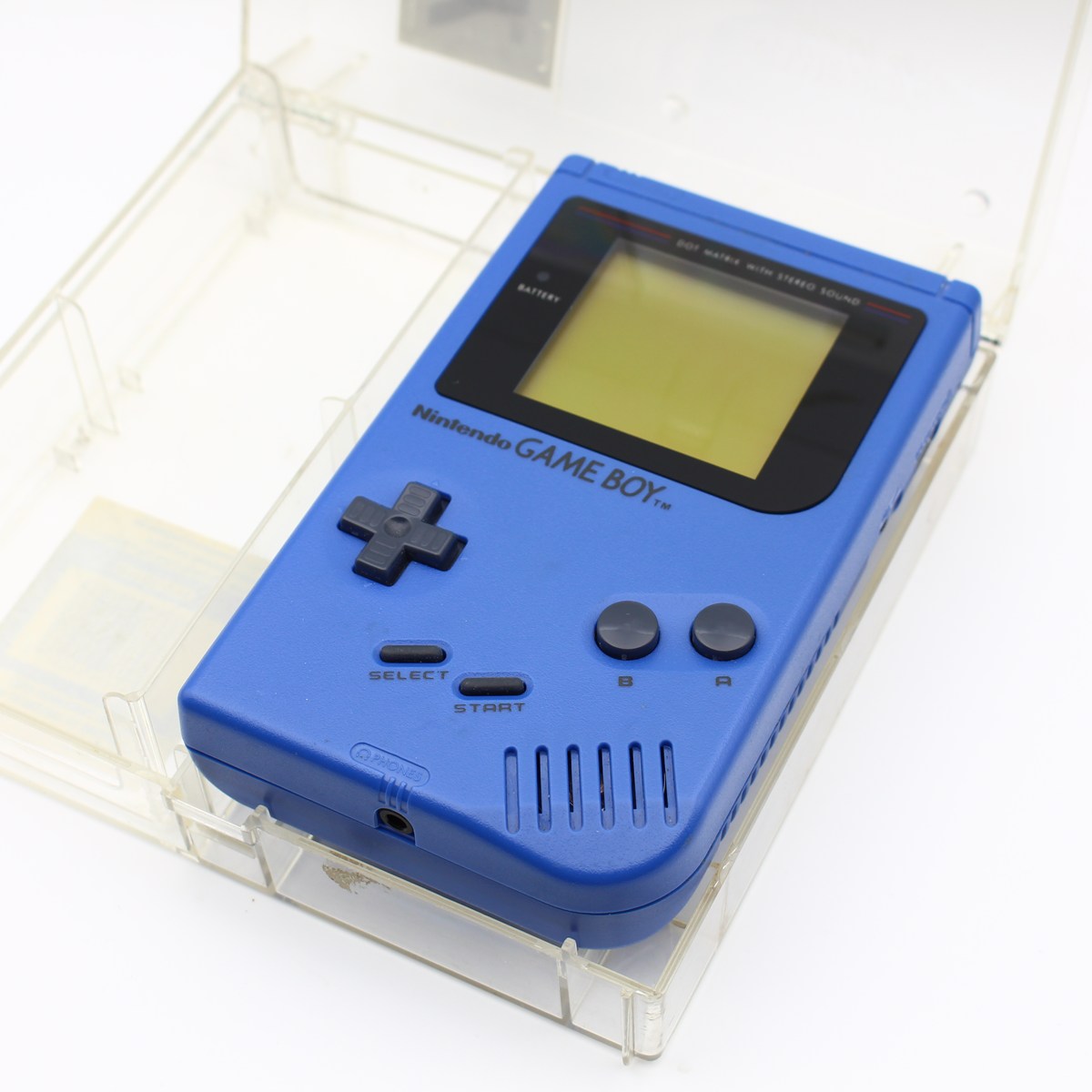 Nintendo Game Boy Classic Blue Edition i Original Display Case - WTS Retro