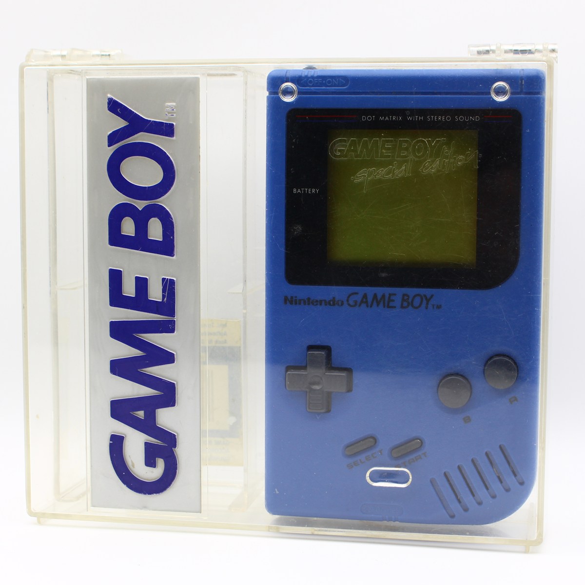 Nintendo Game Boy Classic Blue Edition i Original Display Case - WTS Retro